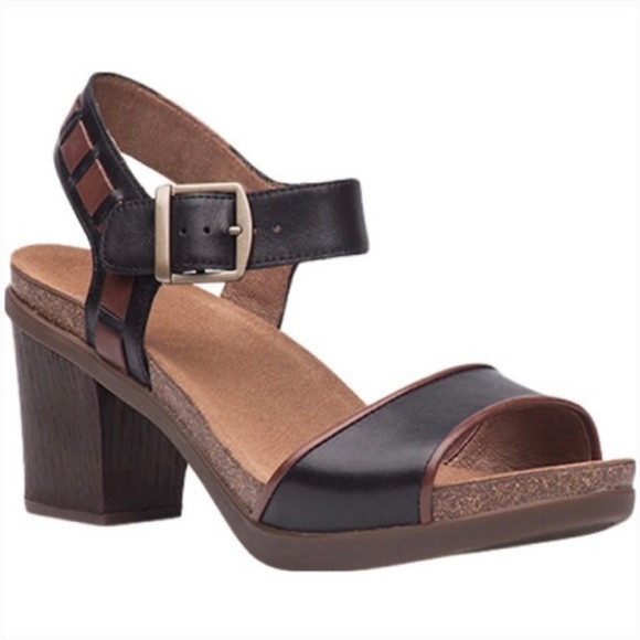 Dansko | Shoes | Dansko Debby Leather Heeled Sandal Black Size 37 ...